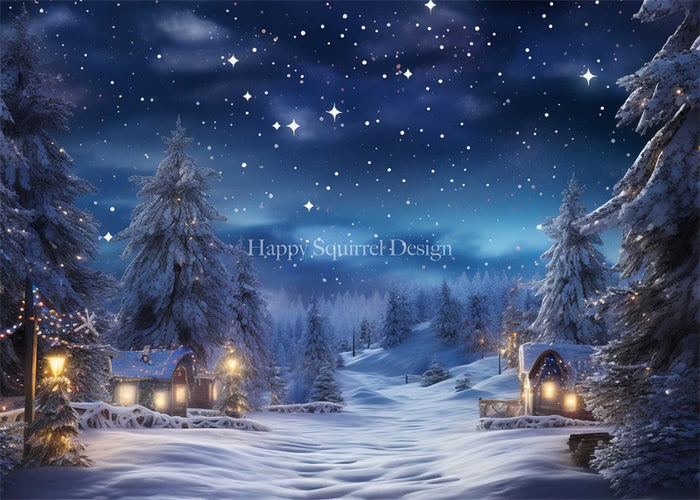 Kate Winter Starry Snowfall Backdrop Designed by Happy Squirrel Design
