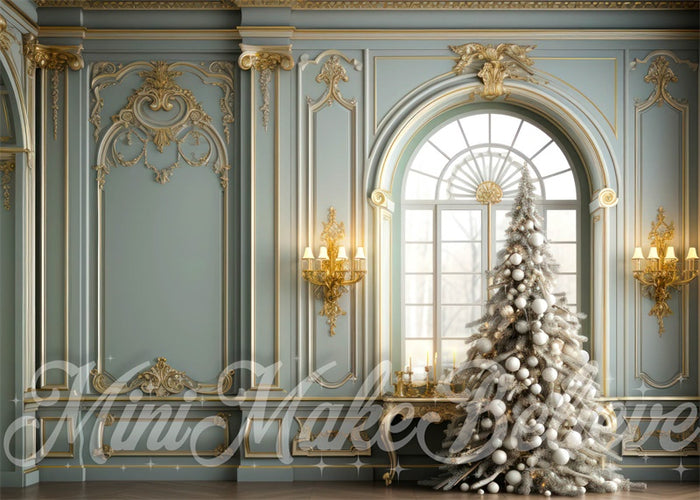 Kate Christmas Tree Winter Ornate Rococo Victorian Room Backdrop Desig