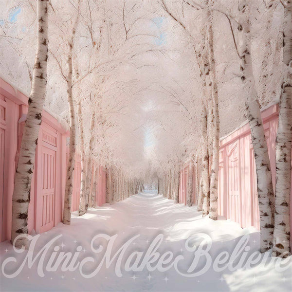 Winter Birch Tree Snow Tunnel Backdrop