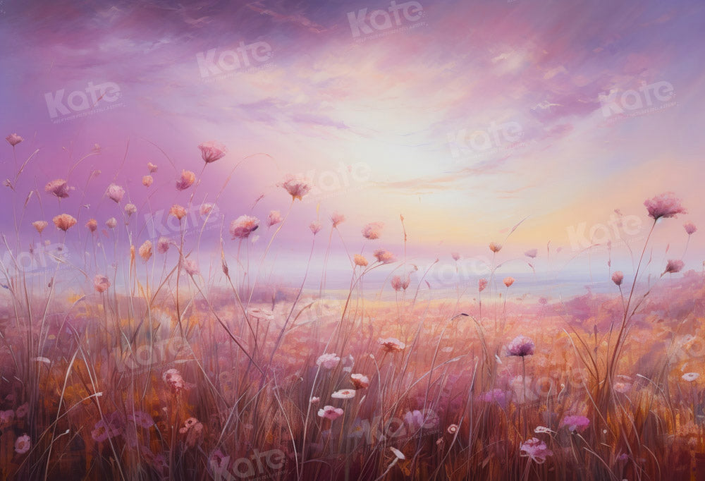 Dreamy Lavender Sunset Floral Backdrop