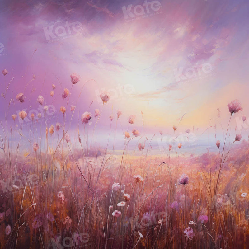 Dreamy Lavender Sunset Floral Backdrop
