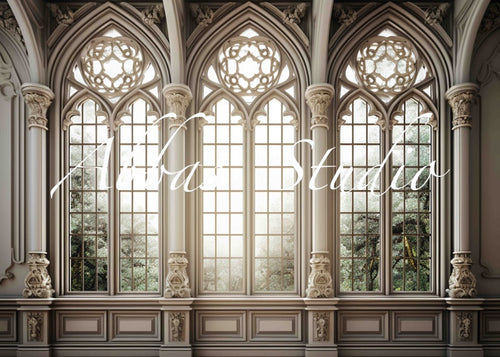 Elegant Vintage Gothic Window Backdrop