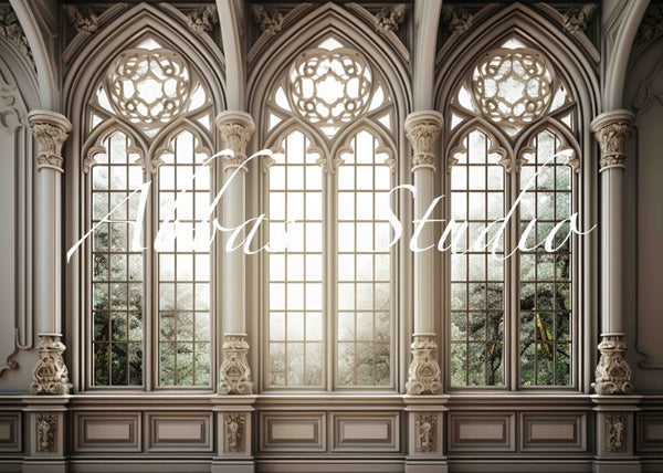 Elegant Vintage Gothic Window Backdrop