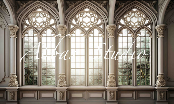 Elegant Vintage Gothic Window Backdrop