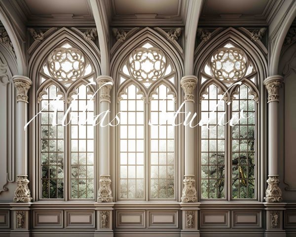 Elegant Vintage Gothic Window Backdrop