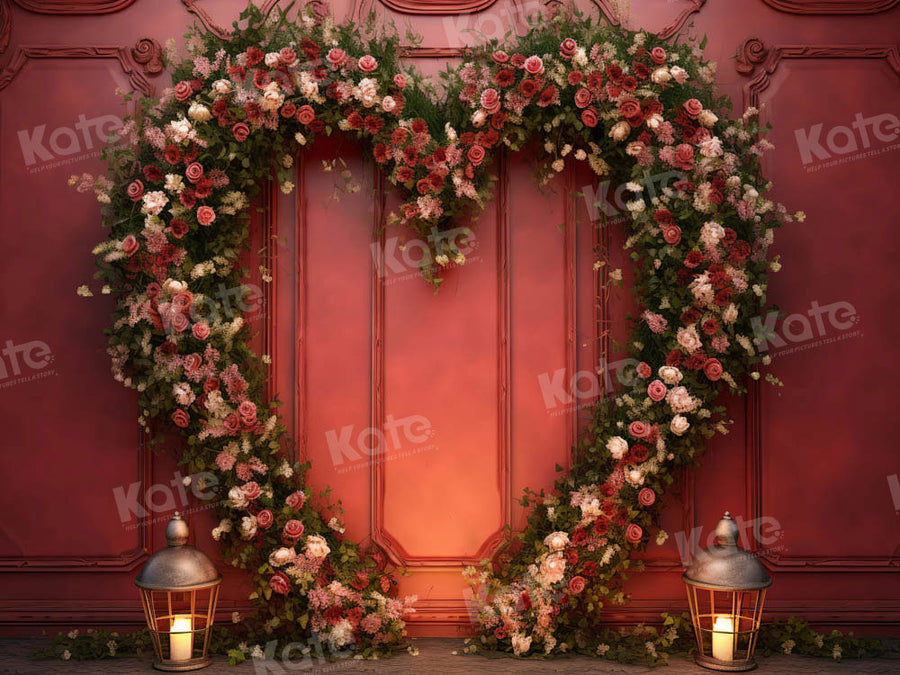 Romantic Heart Shaped Floral Backdrop
