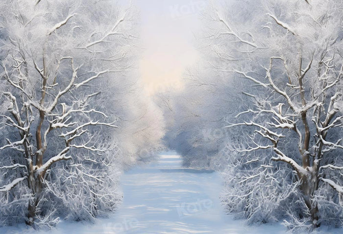 Winter Wonderland Snowy Forest Backdrop