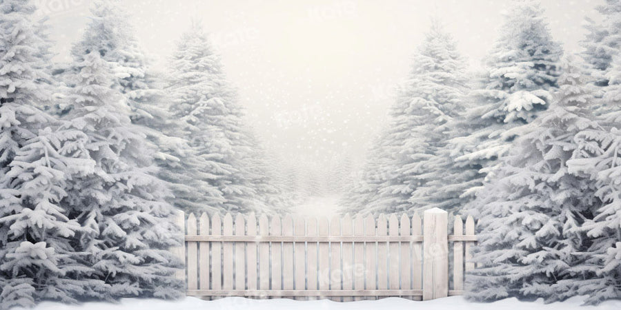 Winter Wonderland Snowy Pine Backdrop
