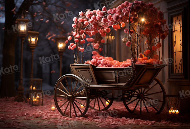Rustic Vintage Flower Cart Romantic Backdrop