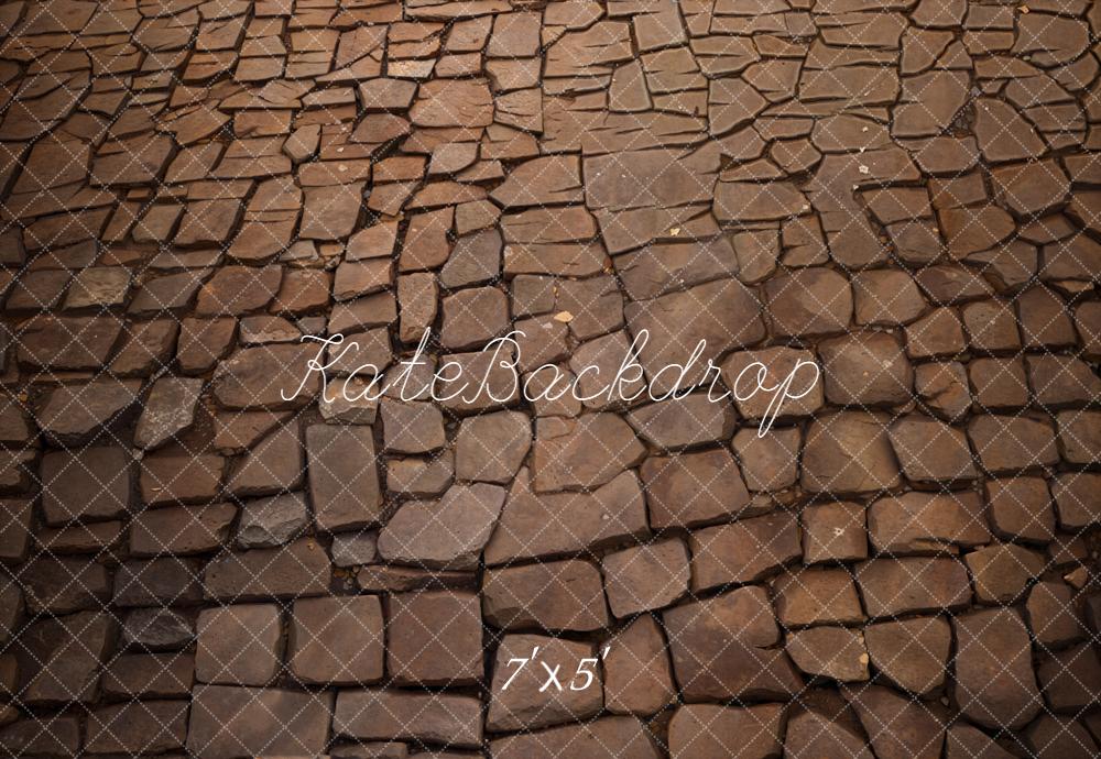 Rustic Vintage Cobblestone Floor Backdrop