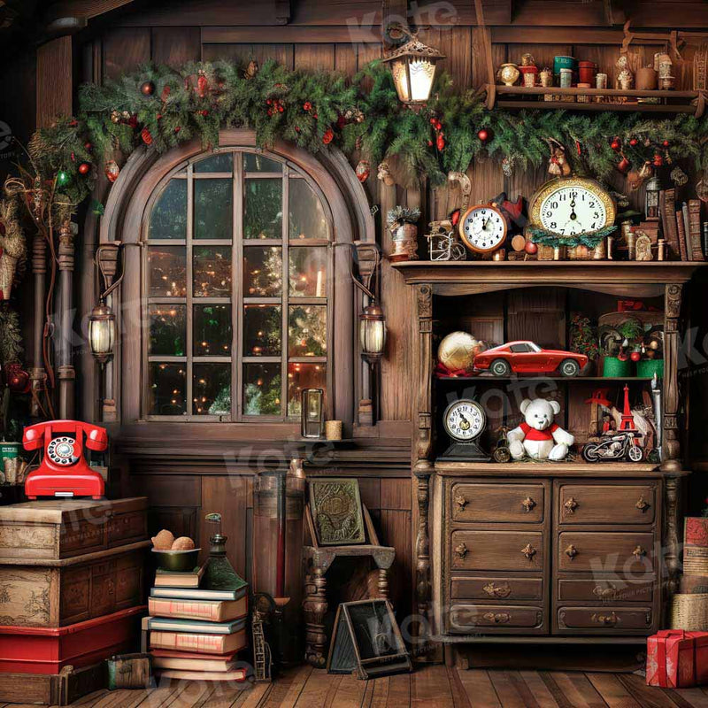 Cozy Rustic Vintage Holiday Window Backdrop