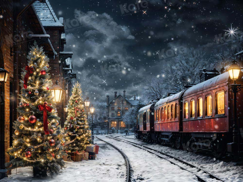 Enchanted Winter Christmas Train Station