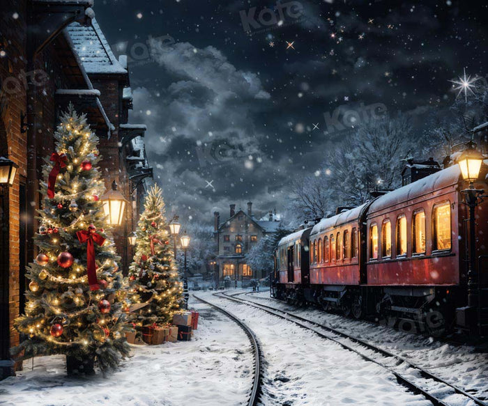 Enchanted Winter Christmas Train Station