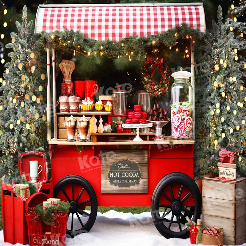 Cozy Vintage Holiday Hot Cocoa Cart