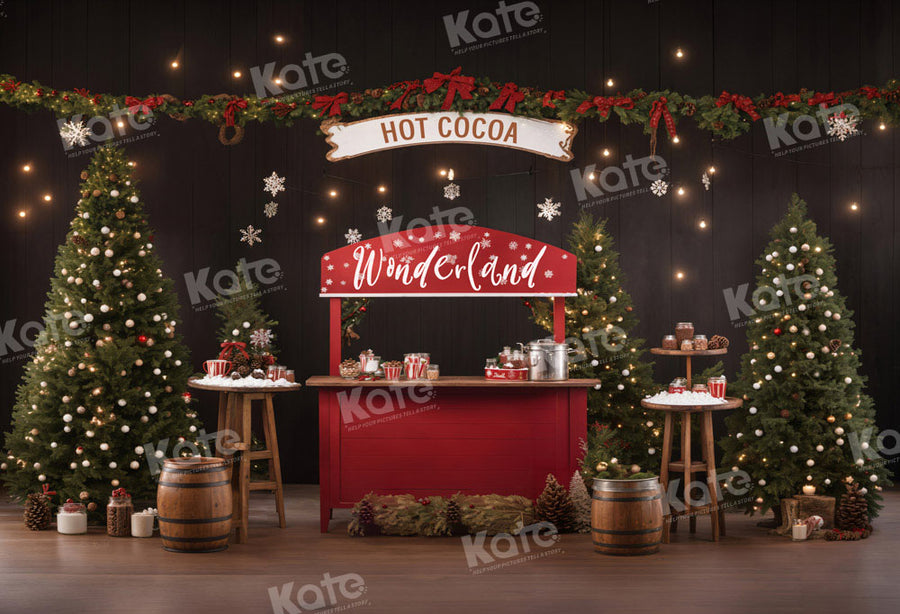 Cozy Holiday Hot Cocoa Wonderland Backdrop