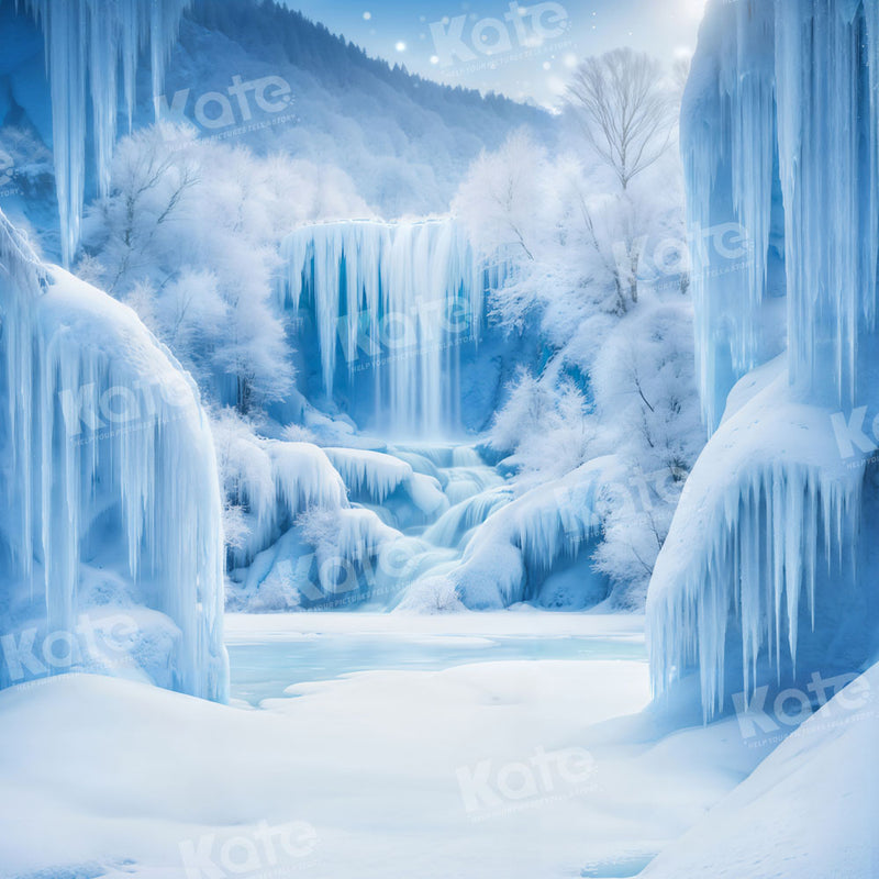 Frozen Winter Wonderland Icy Backdrop