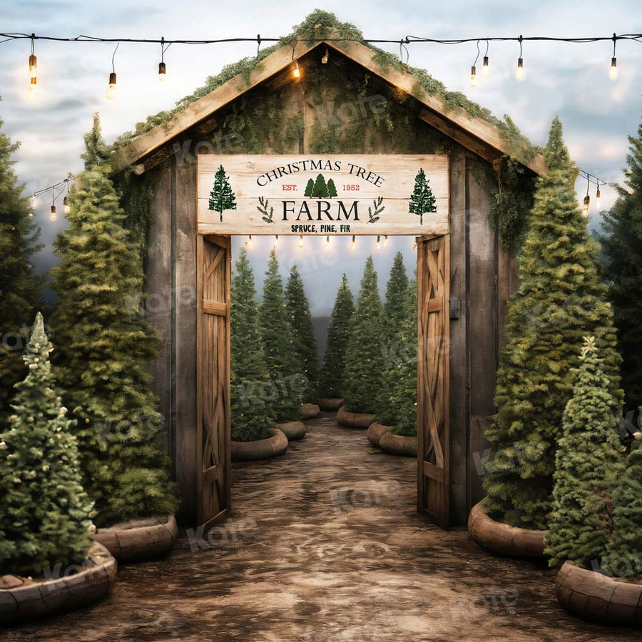Rustic Christmas Tree Farm Backdrop