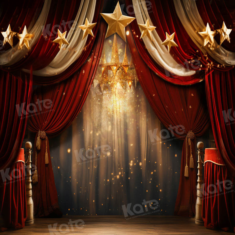 Golden Starry Theater Stage Backdrop