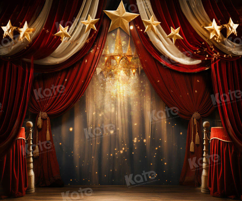 Golden Starry Theater Stage Backdrop