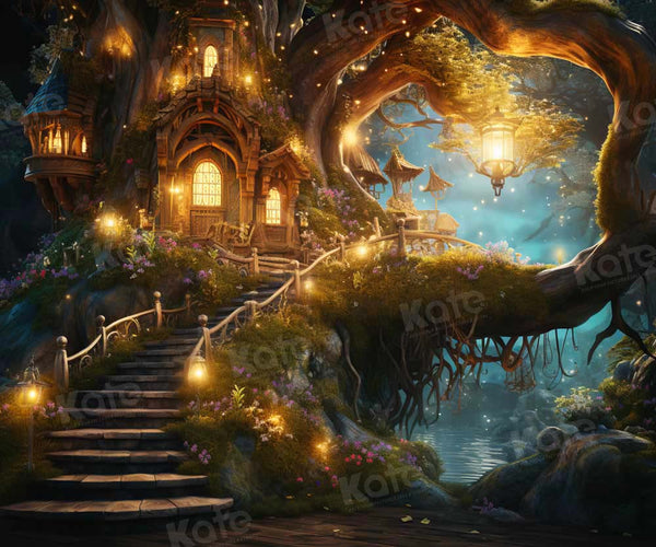 Enchanted Treehouse Fantasy Backdrop