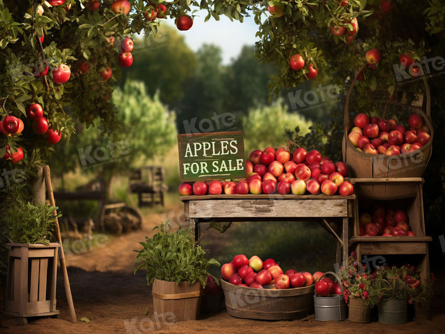 Rustic Apple Orchard Market Backdrop
