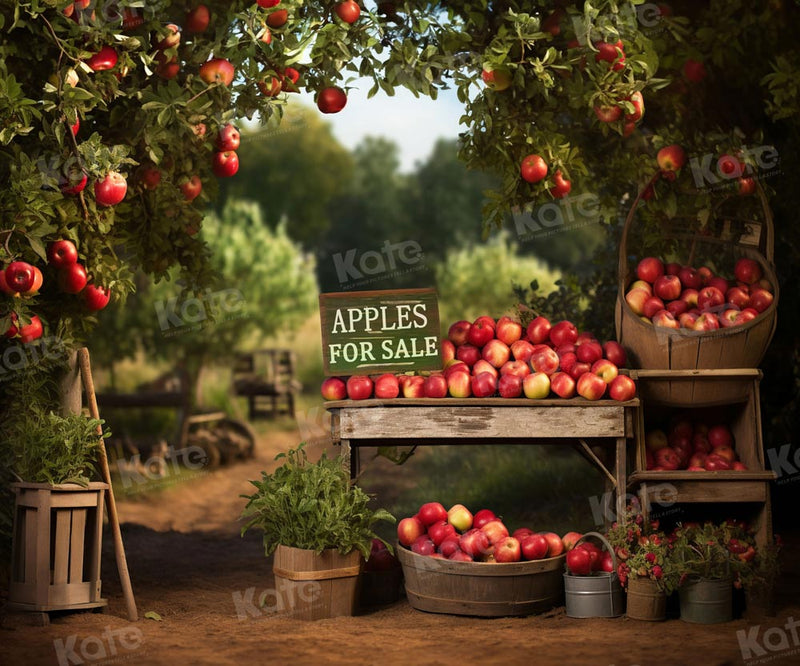 Rustic Apple Orchard Market Backdrop