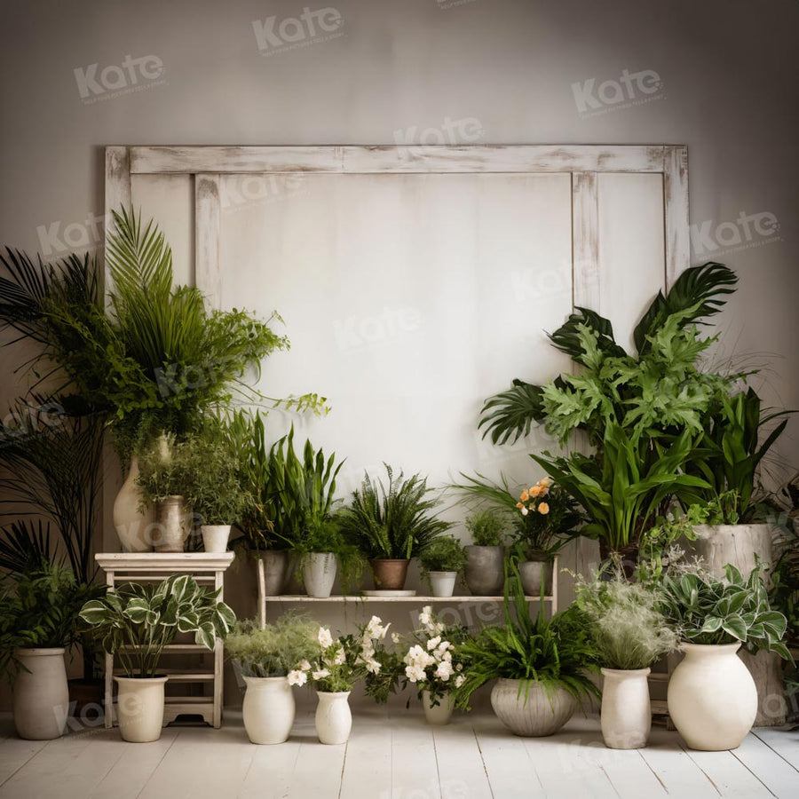 Lush Indoor Botanical Plant Backdrop
