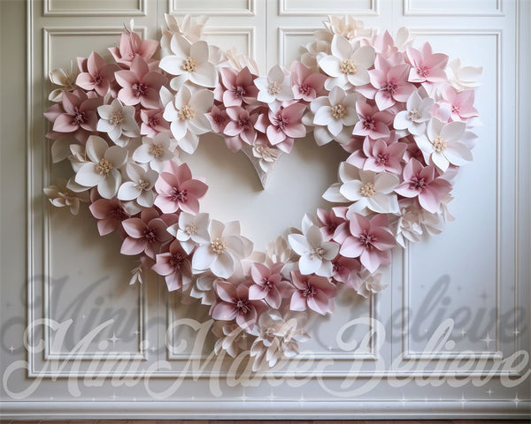 Romantic Heart Shaped Floral Backdrop