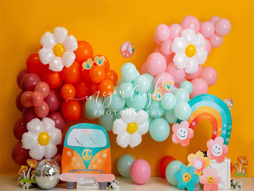 Vibrant Retro Balloon Party Backdrop