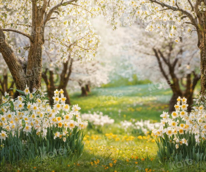 Spring Blossom Enchanted Garden Backdrop