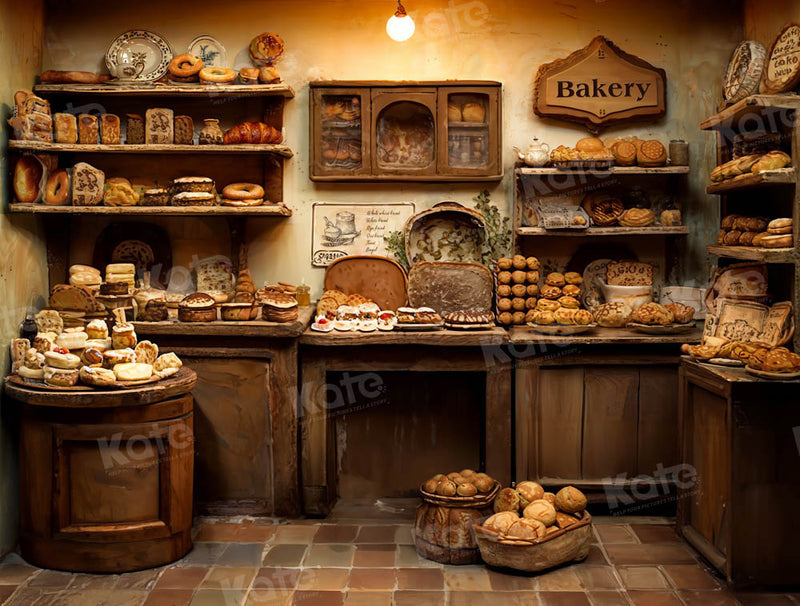 Kate Retro Wooden Room Bakery Backdrop Designed by Emetselch