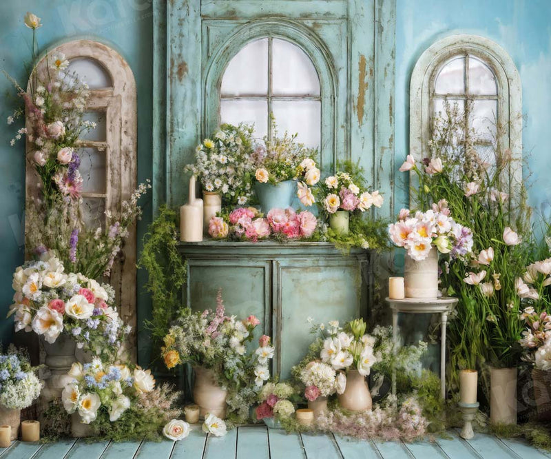 Vintage Floral Window Garden Backdrop
