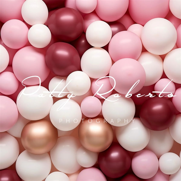 Elegant Pink Balloon Arrangement Backdrop