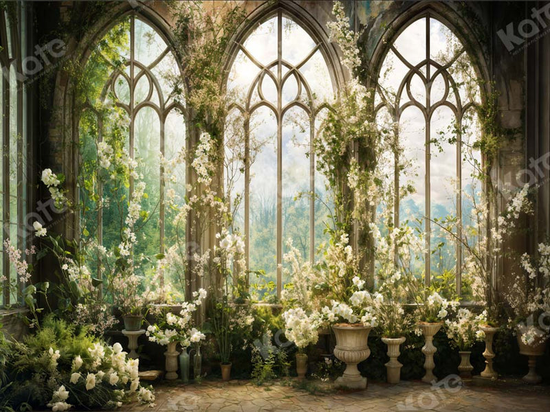 Kate Spring Flowers Window Room Backdrop Designed by Chain Photography