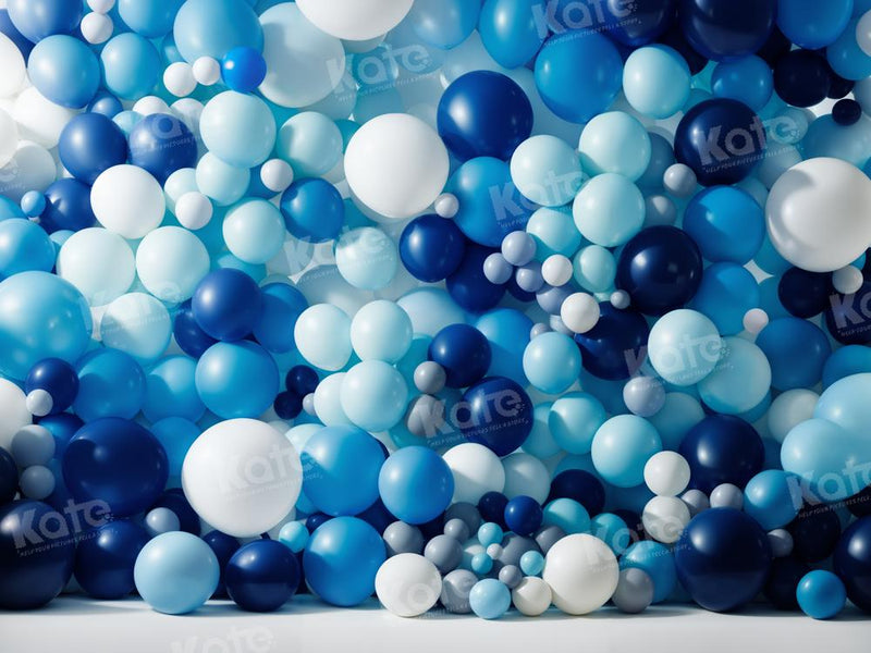Blue Balloon Cascade Photography Backdrop