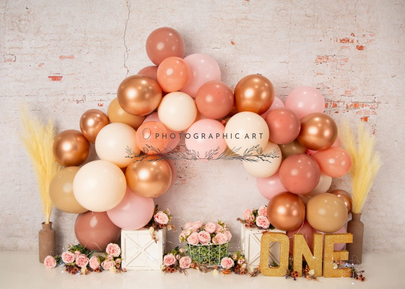 Elegant Blush Balloon Arch Backdrop