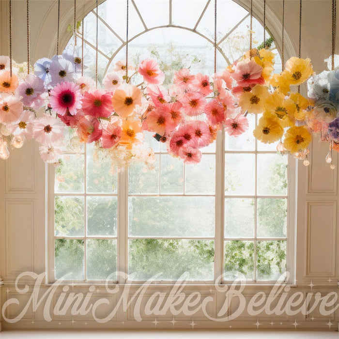 Ethereal Hanging Floral Window Backdrop