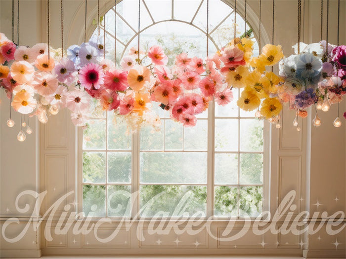 Ethereal Hanging Floral Window Backdrop