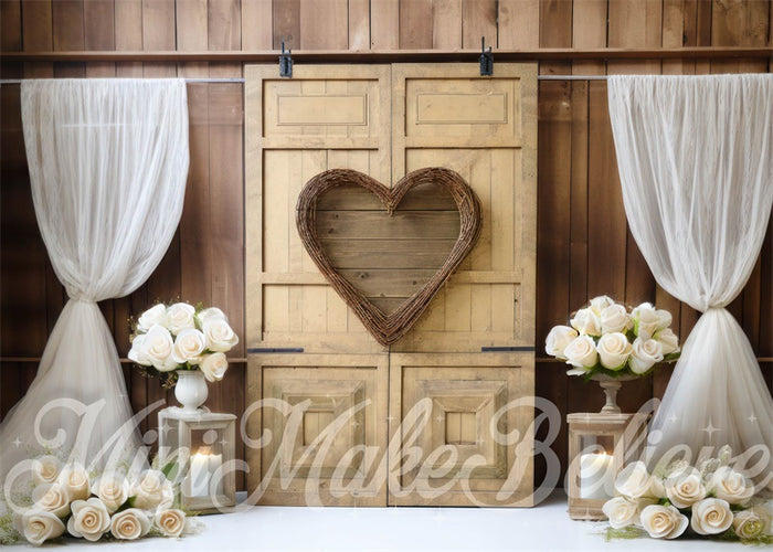 Kate Boho Interior Barn Heart Curtain Backdrop Designed by Mini MakeBe