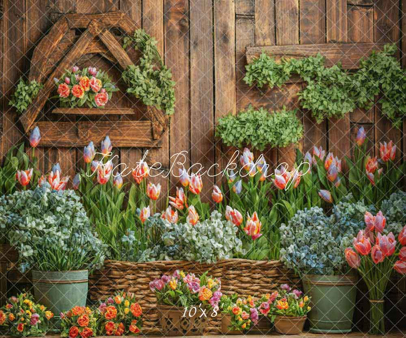 Rustic Garden Floral Wooden Arch Backdrop