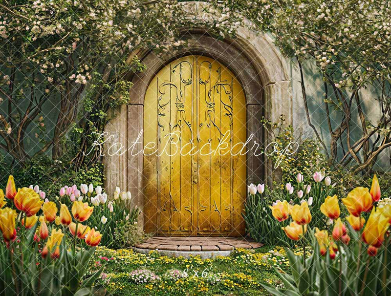 Kate Spring Flowers Arch Door Backdrop Designed by Chain Photography
