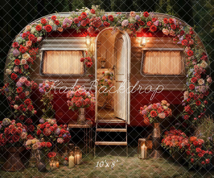 Kate Spring Flowers Candles RV Backdrop Designed by Chain Photography