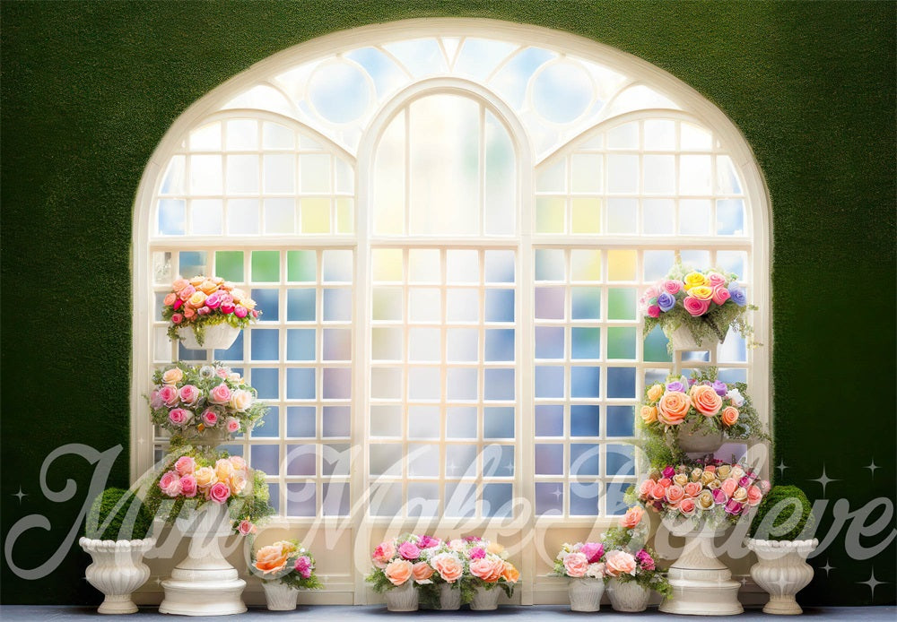 Elegant Garden Window Floral Backdrop