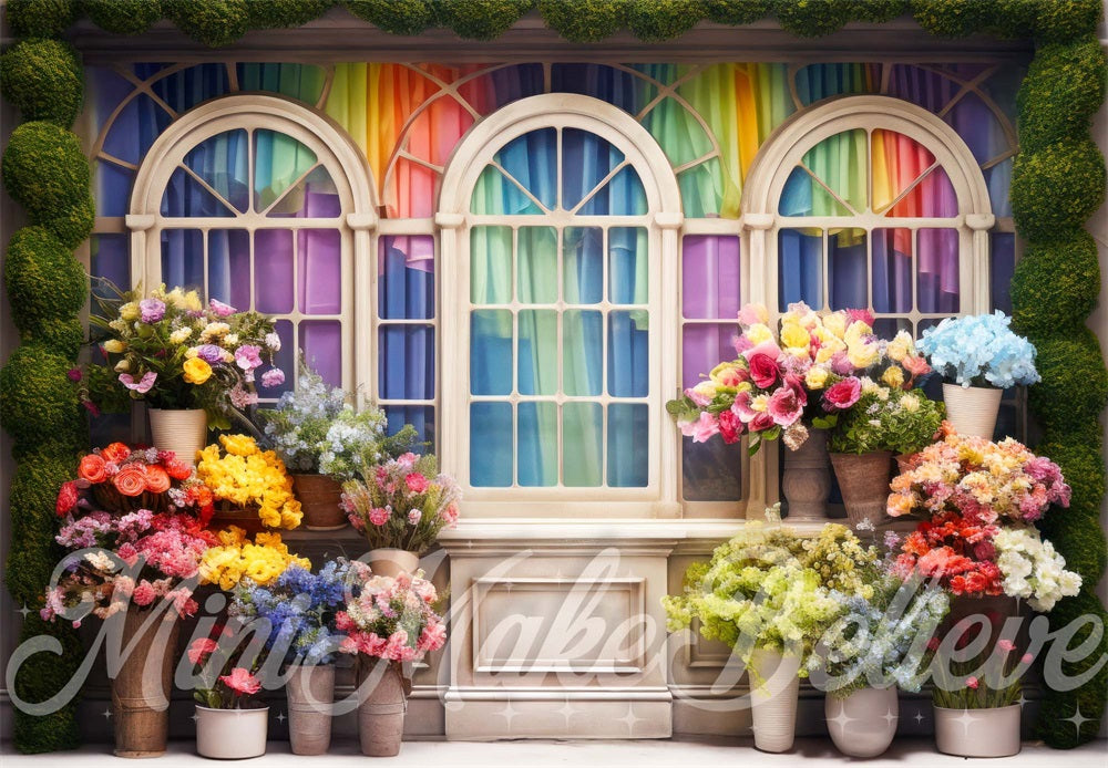 Vibrant Floral Window Garden Backdrop
