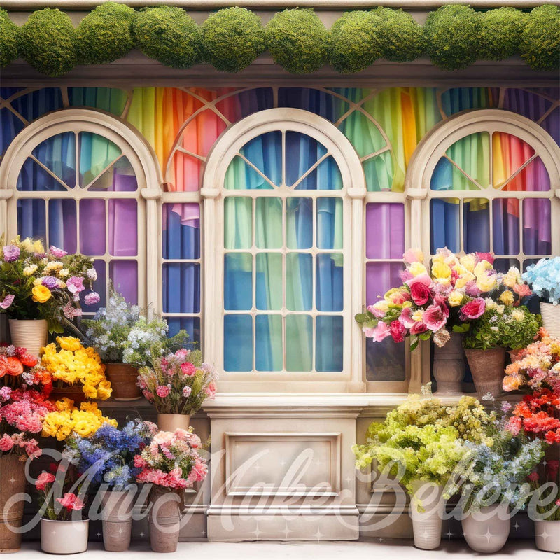 Vibrant Floral Window Garden Backdrop