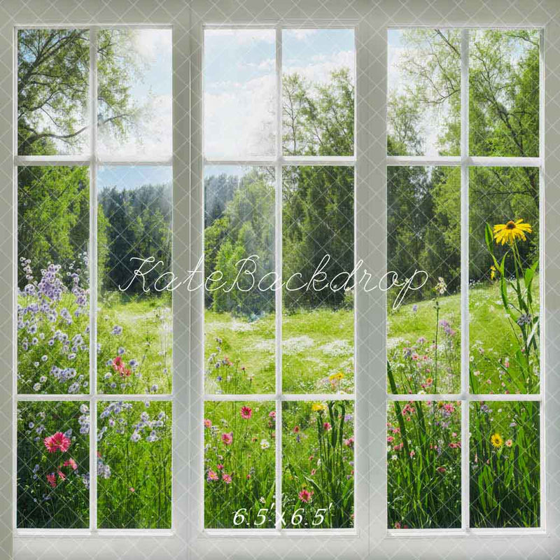 Lush Garden Window View Backdrop