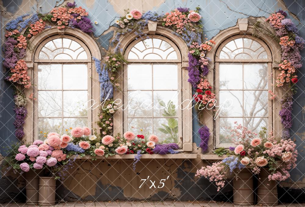 Vintage Floral Window Garden Backdrop