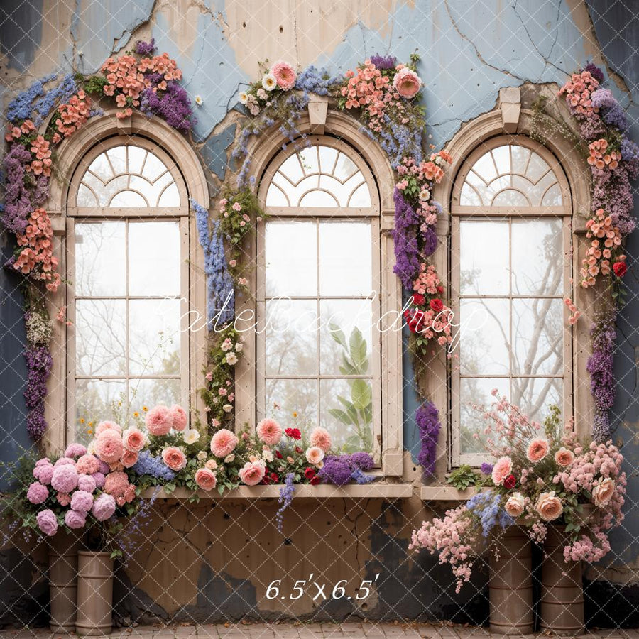 Vintage Floral Window Garden Backdrop