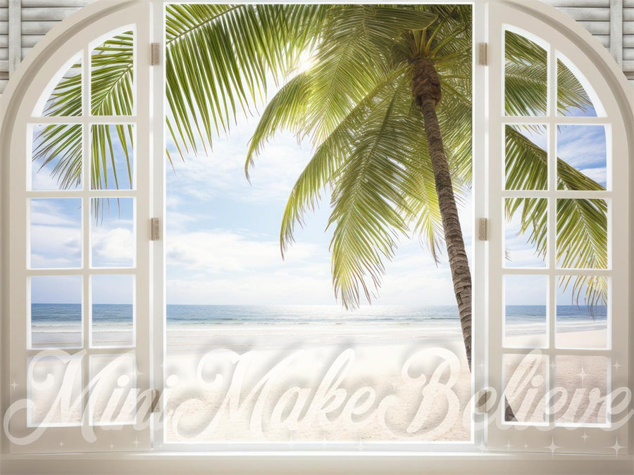 Tropical Palm Beach Seaside Backdrop