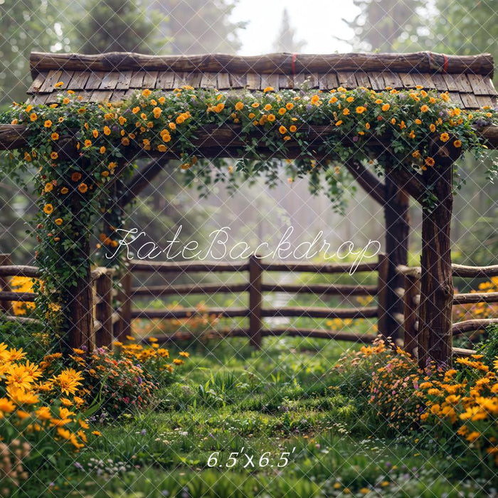 Rustic Garden Floral Archway Backdrop